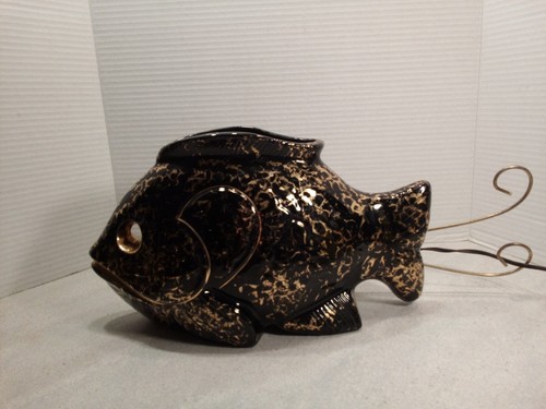 Vintage Mid Century Modern MCM Ceramic Fish TV Lamp Planter | eBay