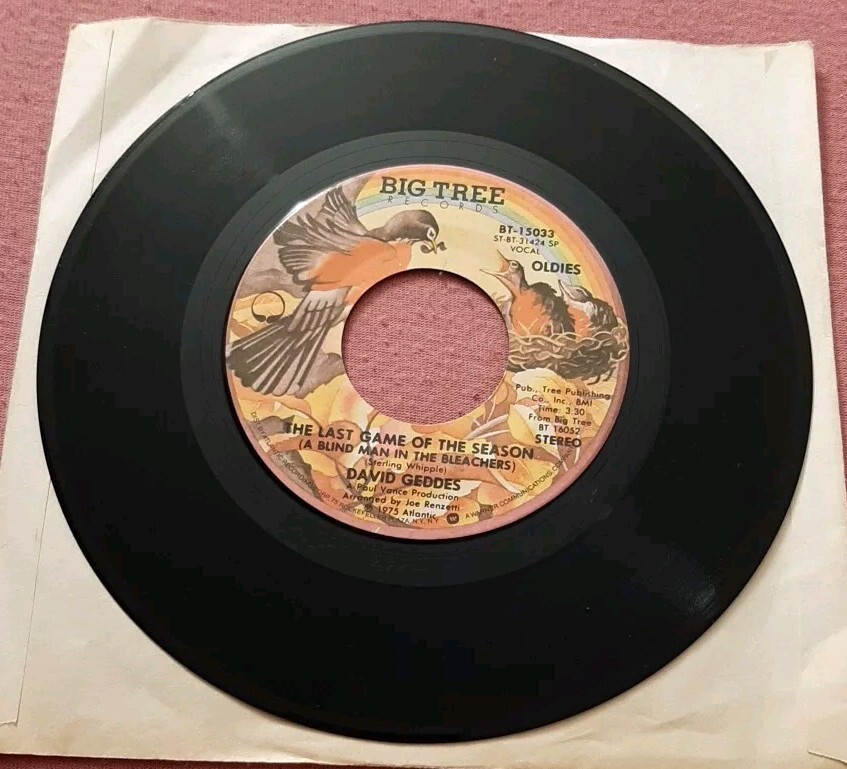 David Geddes 45 The Last Game Of The Season / Run Joey Run BT-15033 ex ...