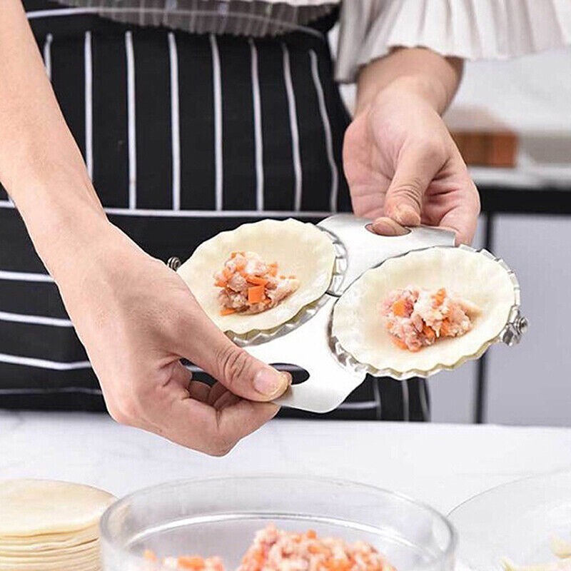 Double Dumpling Press Mold Empanada Gyoza Puff Pie Mold Maker Stainless ...