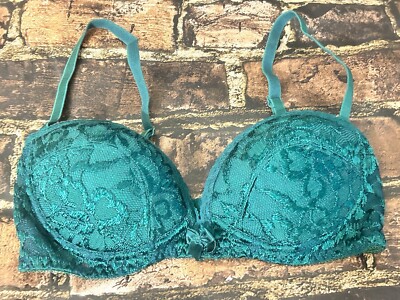 Gorgeous Vintage Gold Label Victoria's Secret Bra 32B Green Lace ...