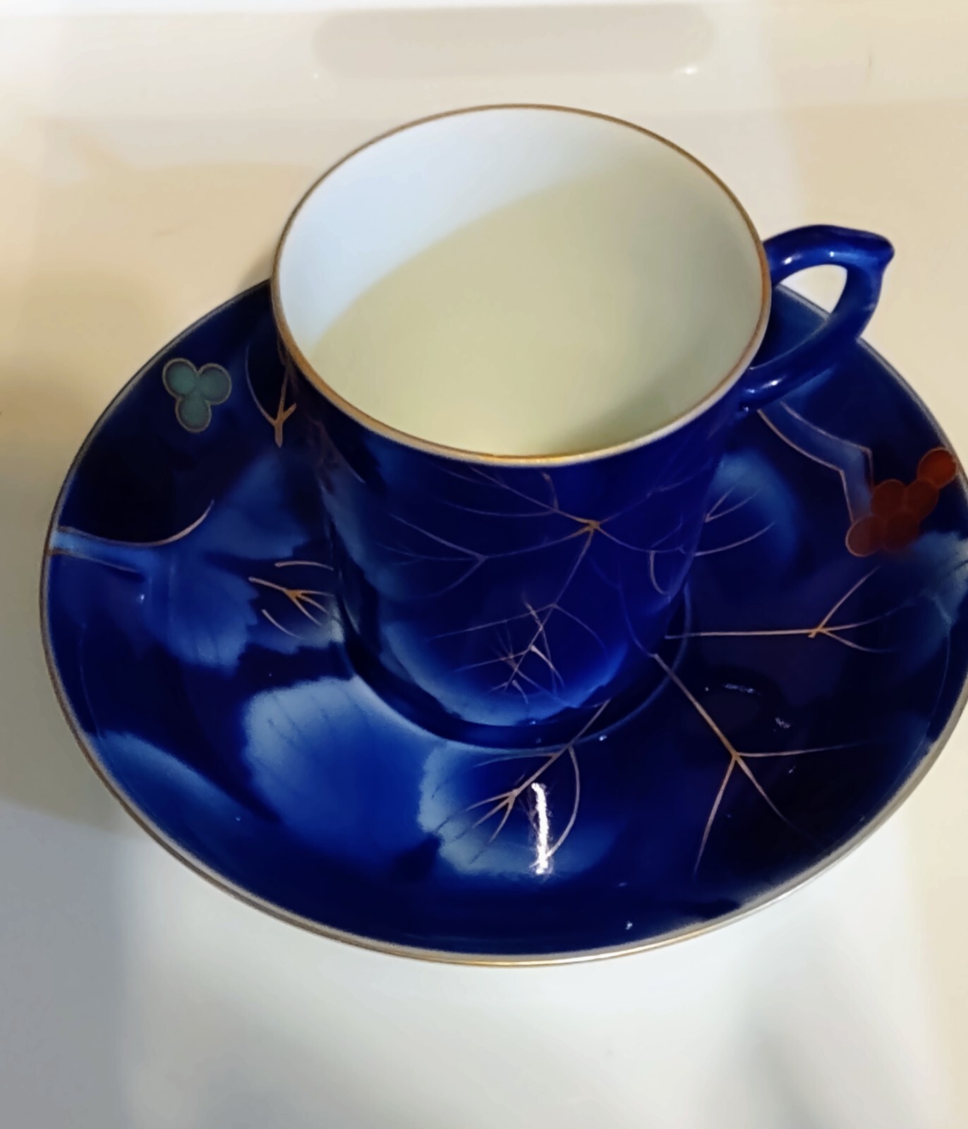 Cobalt Blue Grapes Decoration Japanese Bone China set Fukagawa Seiji ...