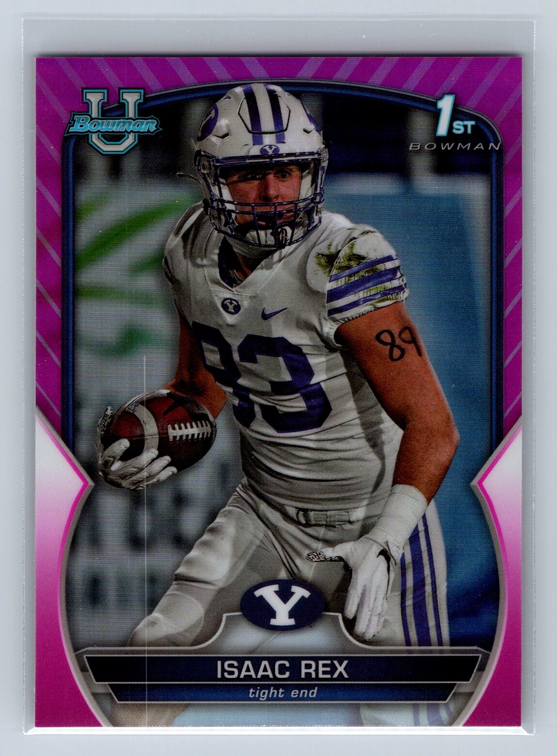 2022 Bowman Chrome University #71 Isaac Rex Pink Refractor BYU Cougars ...