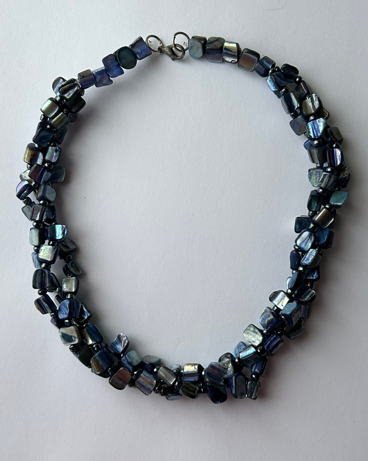Blue abalone multi stranded torsade beaded necklace (… - Gem