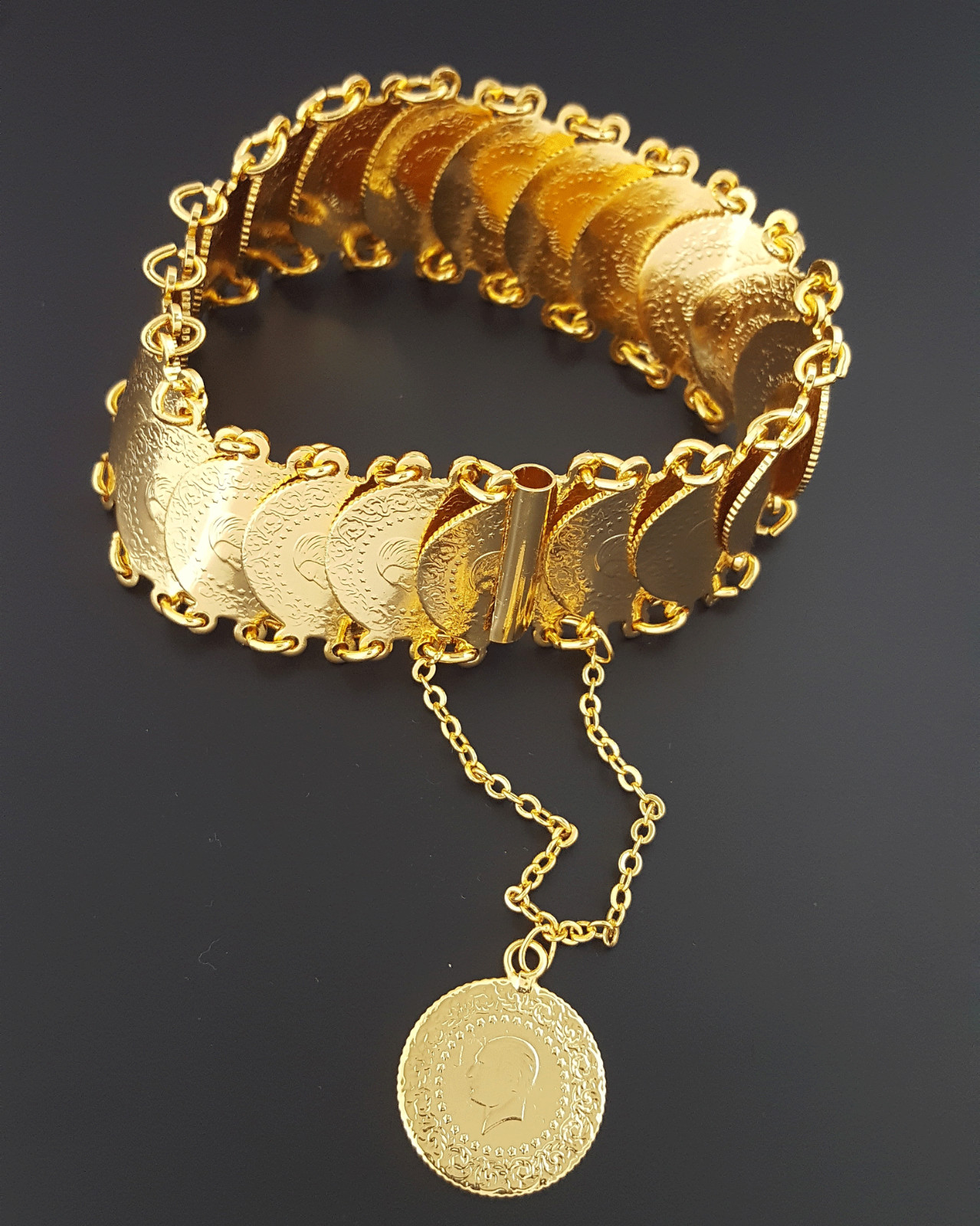 Ceyrek Altin Bileklik Bilezik Münzen Gold Armband 22