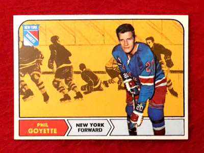 1968-69 TOPPS PHIL GOYETTE HOCKEY CARD #73 “RANGERS” ( VERY HIGH GRADE ...