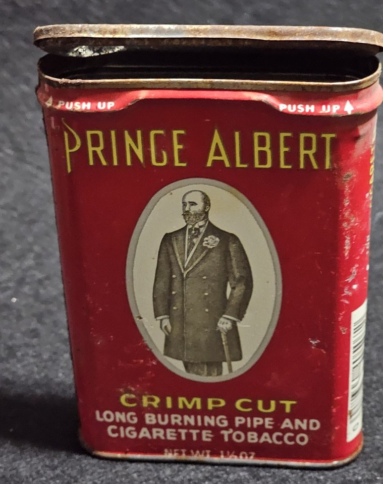 Vtg Prince Albert Crimp Cut Pipe Cigarette Tobacco Metal Tin | eBay