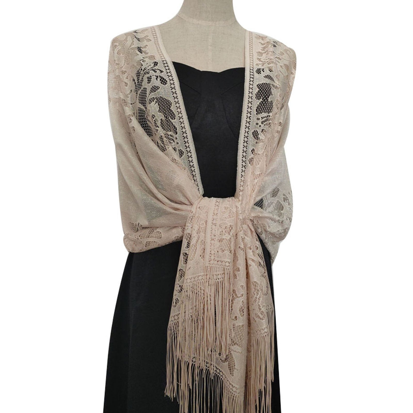 Dress Shawl Soft Eye-catching Tassels Decor Evening Shawl Fine ...