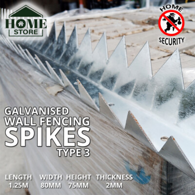 Free Shipping | Galvanised Security Wall Fencing Spikes Anti-Climb ...