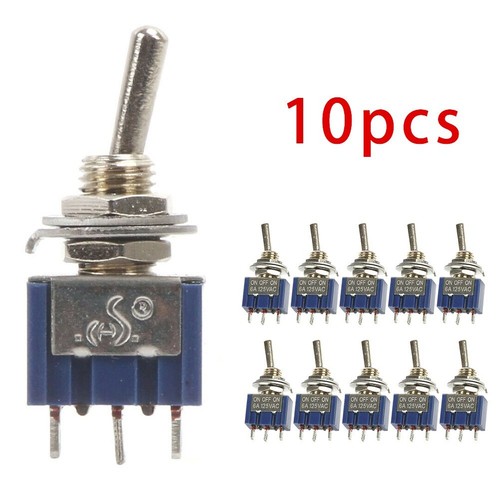 10pcs MTS 103 6mm Toggle Switch ON/OFF/ON 3PDT 12V/110V/220V Pack of ...