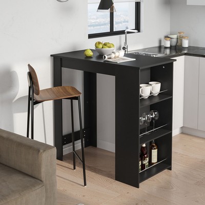 Breakfast Bar Stool Bar Table With Storage Counter Dining Breakfast Bar ...