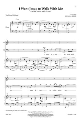I Want Jesus to Walk with Me SATB Arranger: Bryan L. Greer | eBay
