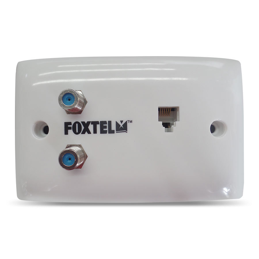 Dual F-Type + RJ12 Phone Line Wall Plate for Antenna/Aerial Foxtel | eBay