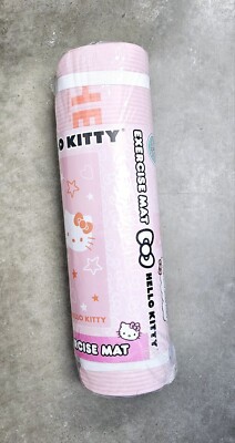 Hello Kitty Exercise Yoga Stretch LT Pink Mat 24"W×68"L 10mm W/ Strap ...