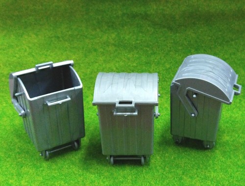 3x G Scale 1:25 Outdoor Garbage Trash Container Cans for Model Train ...