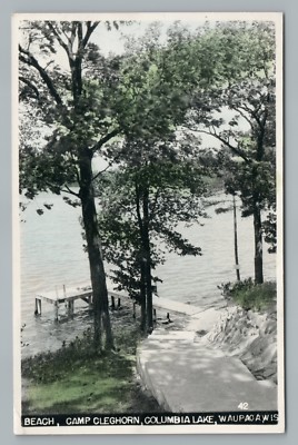 Camp Cleghorn—Columbia Lake WAUPACA Rare RPPC Vintage Photo Wisconsin ...