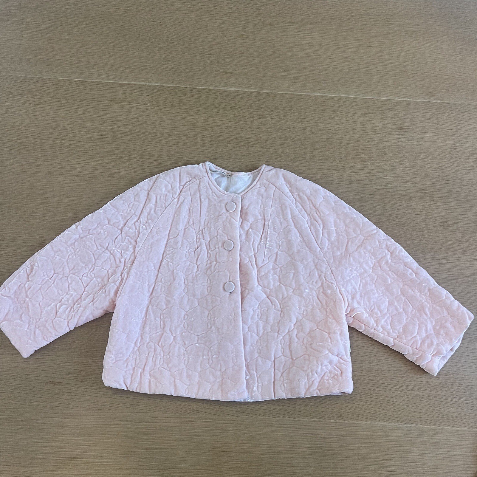 Women's Vintage I. Magnin & Co Sz S Velvet Quilted Bed Jacket Blush ...