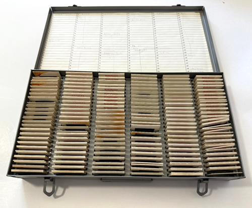 Vintage Metal 2 x 2 Slide Storage Box 35mm with 285 Slides | eBay