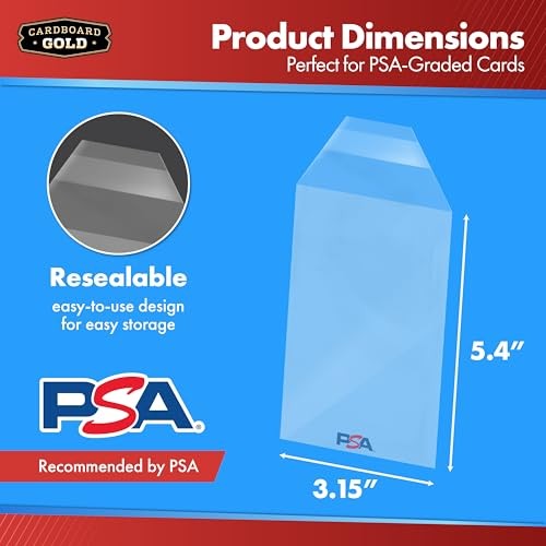 PSA Graded Card Sleeves – 50 Count with Resealable Slabs 50 Sleeves PSA ...