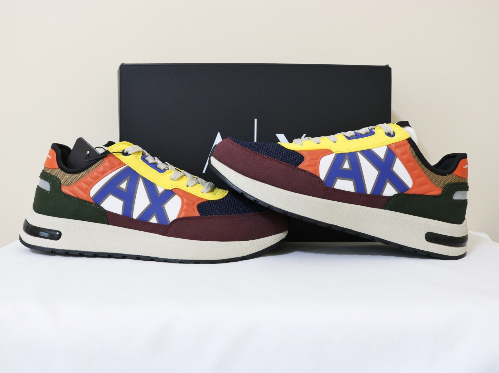 Armani Exchange Men Sneakers with suede details shoes size 13 new with box