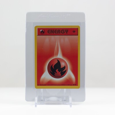 Fire Energy Pokemon 1st edition base set 98/102 1999 stamp raw mint ...
