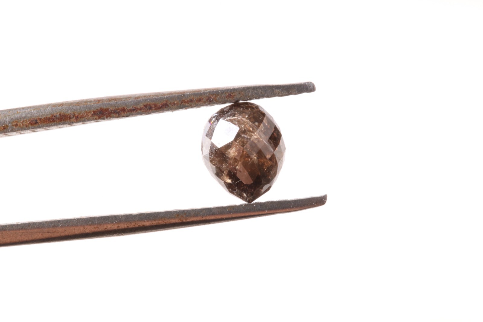 Natural Loose Briolette Diamond Brown Color Drop Diamond 1.48 CT 6.32 ...