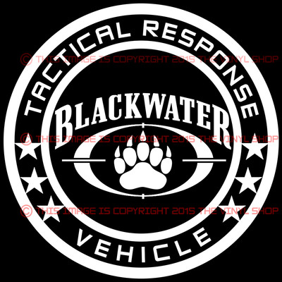 5.5 inch BLACKWATER Tactical Response Vehicle shadow army decal sticker ...
