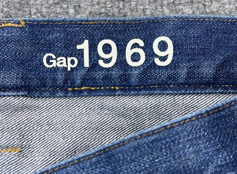 Gap 1969 Jeans Men 38x34 Blue Standard Fit Medium Wash Denim Cotton Tag ...