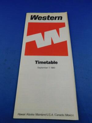 WESTERN AIRLINE TIMETABLE SEPTEMBER 1983 TRAVEL ADVERTISING VINTAGE ...