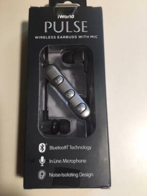 iWorld Pulse Wireless Bluetooth Stereo Earbuds with In-line Microphone ...