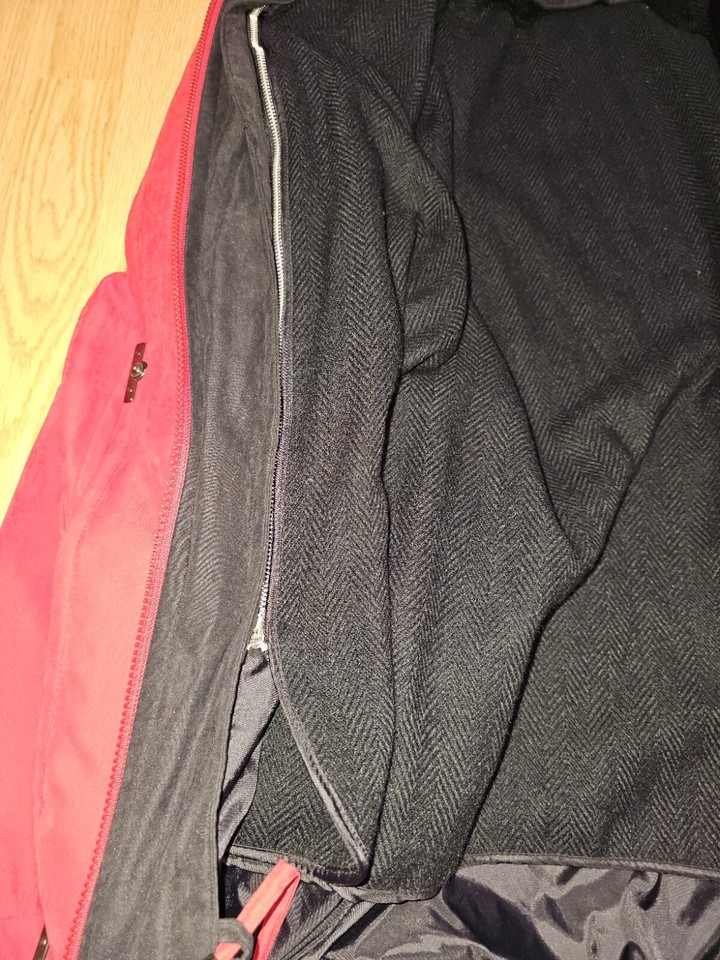 FS Limited Red Hooded Padded Winter Jacket Zip Out Liner Suede Feel ...