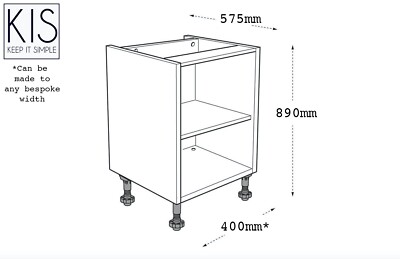 SOLID WOOD Kitchen Base Carcass Units - Bespoke Sizes Available 400mm ...