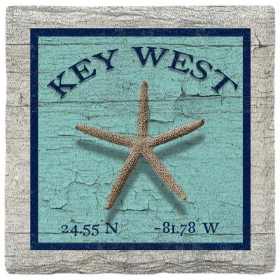 Key West Starfish Blue Coaster Set SOU18 | eBay