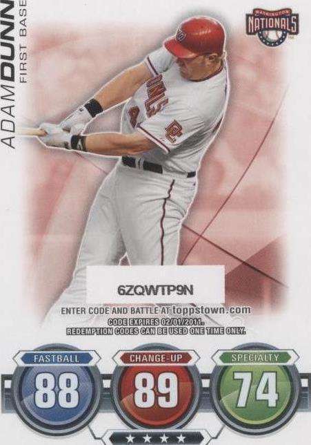 2010 Topps Update Series - Attax Code Cards Adam Dunn for sale online ...
