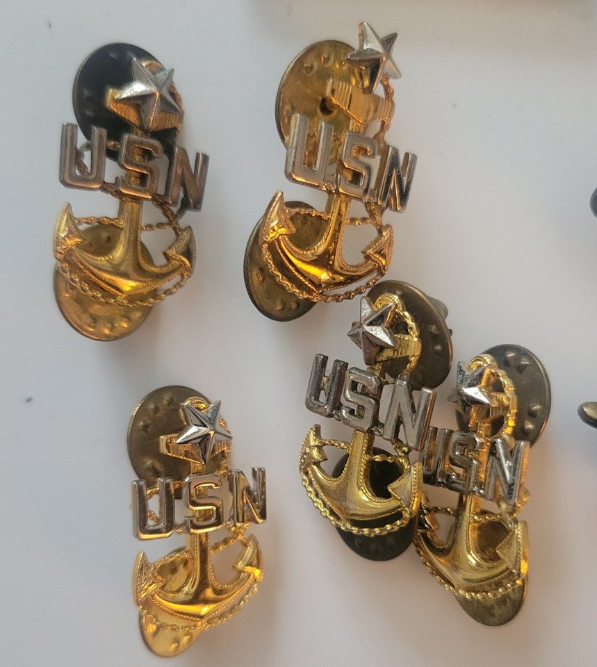 VTG Large Lot USN Navy Military Pins Bars Ribbons Guided Missiles Name ...