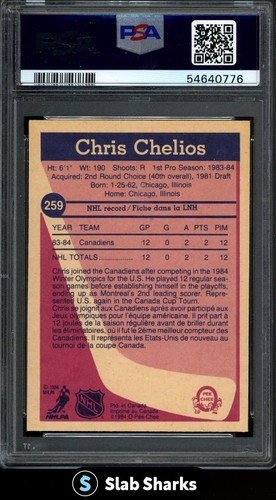 1984 O-PEE-CHEE OPC #259 CHRIS CHELIOS ROOKIE RC NM-MT PSA 8 | eBay