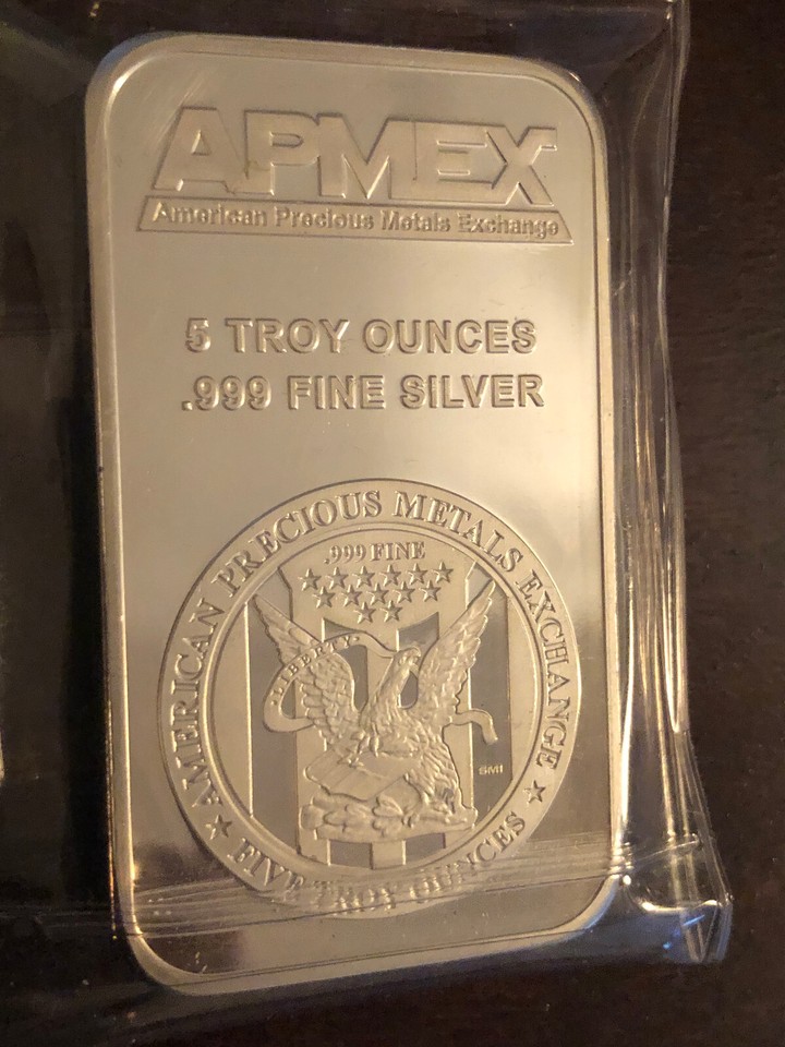 5 Troy oz Apmex Silver bars | eBay