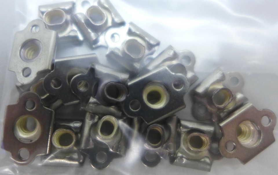 (16) Nut Plate Self Locking 6-32 Stainless Steel Nut is Silver Plated ...