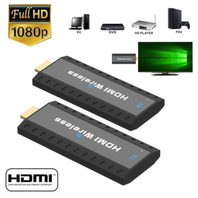 Wireless HDMI Extender Video Transmitter Reeiver Sreen Mirror 1 P To 2 ...
