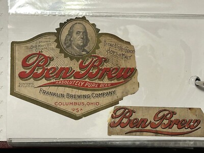 Pre Prohibition Ben Brew Beer label-Columbus, Ohio-used, from bottle | eBay