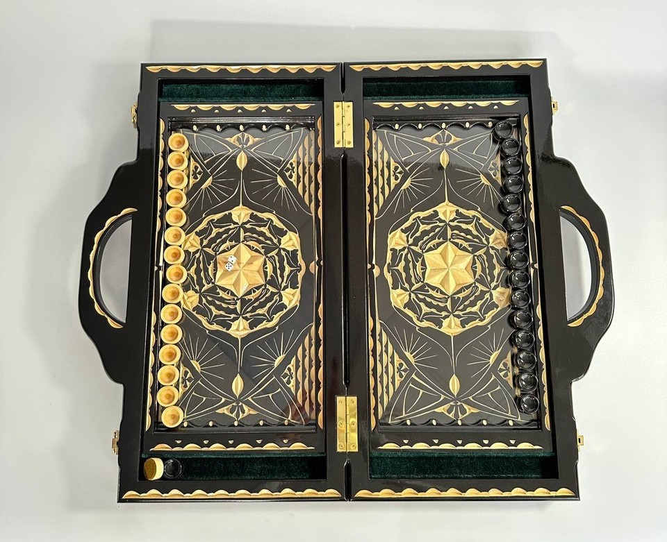 Completely Handmade Backgammon Board with Handle, Glass Backgammon Set ...