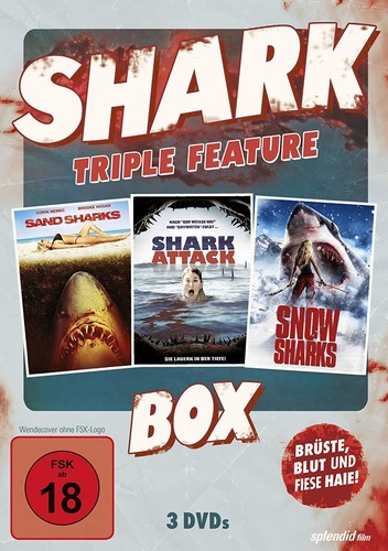 Shark Horror Box SHARK TRIPLE FEATURE Sand Sharks SHARK ATTACK Snow ...