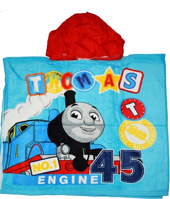 NEW KIDS COTTON HOODED TOWEL BOYS THOMAS AND FRIENDS BEACH BATH POOL ...