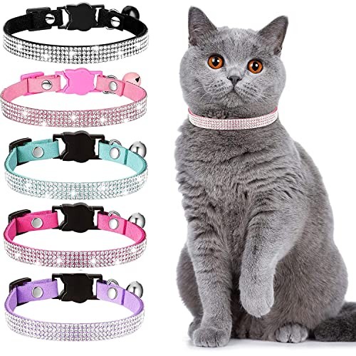 Cat Collars,Rhinestone for Girl Cats Bling Kitten Flower Adjustable Red ...