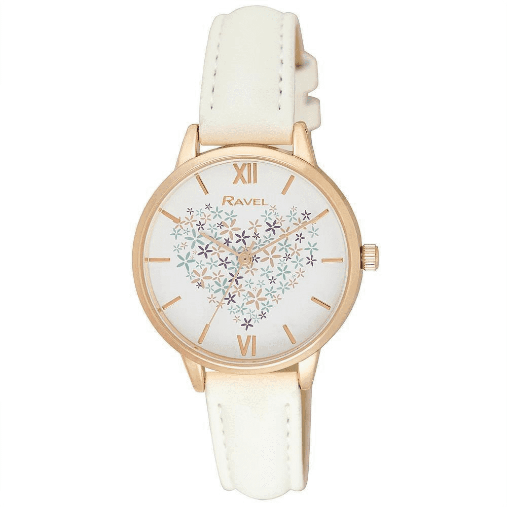 Ravel Ladies Picture Classic Strap Watch Round Rose Gold Case R0128 ...