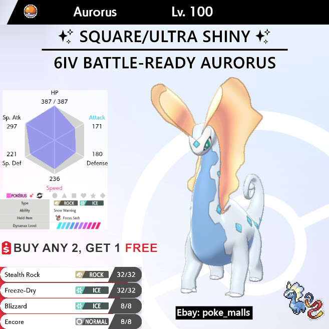 Pokemon Aurorus Shiny