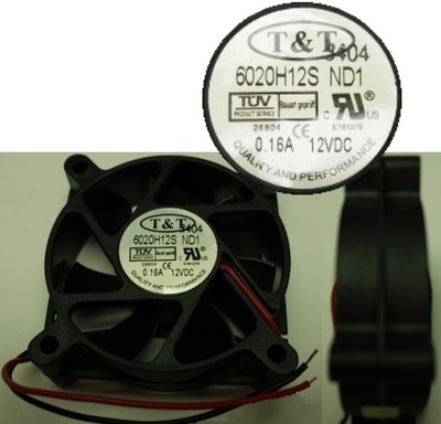 NEW 2.36"/60mm*20mm T&T 6020H12S-ND1 12VDC/12V/9V Fan 2wire 6.5"inch ...