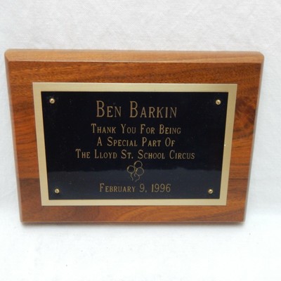 THE LLOYD ST. SCHOOL THANK YOU AWARD TO BEN BARKIN 1996 | eBay