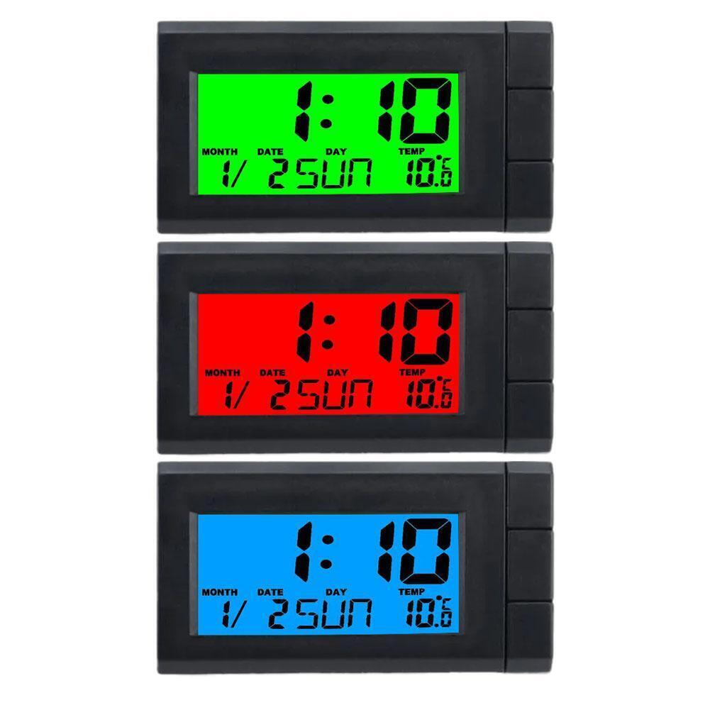 2 In 1 Car Digital LCD Electronic Time Clock Thermometer Watch With ...