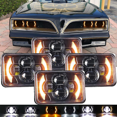 4pcs 4x6" LED Headlights Fit Pontiac Firebird Trans AM 1977 1978 1979 ...