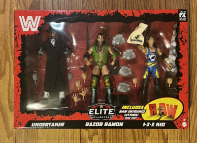 WWE Elite RAW 30th Anniversary SET (3) Undertaker,Razor Ramon,1-2-3 Kid ...